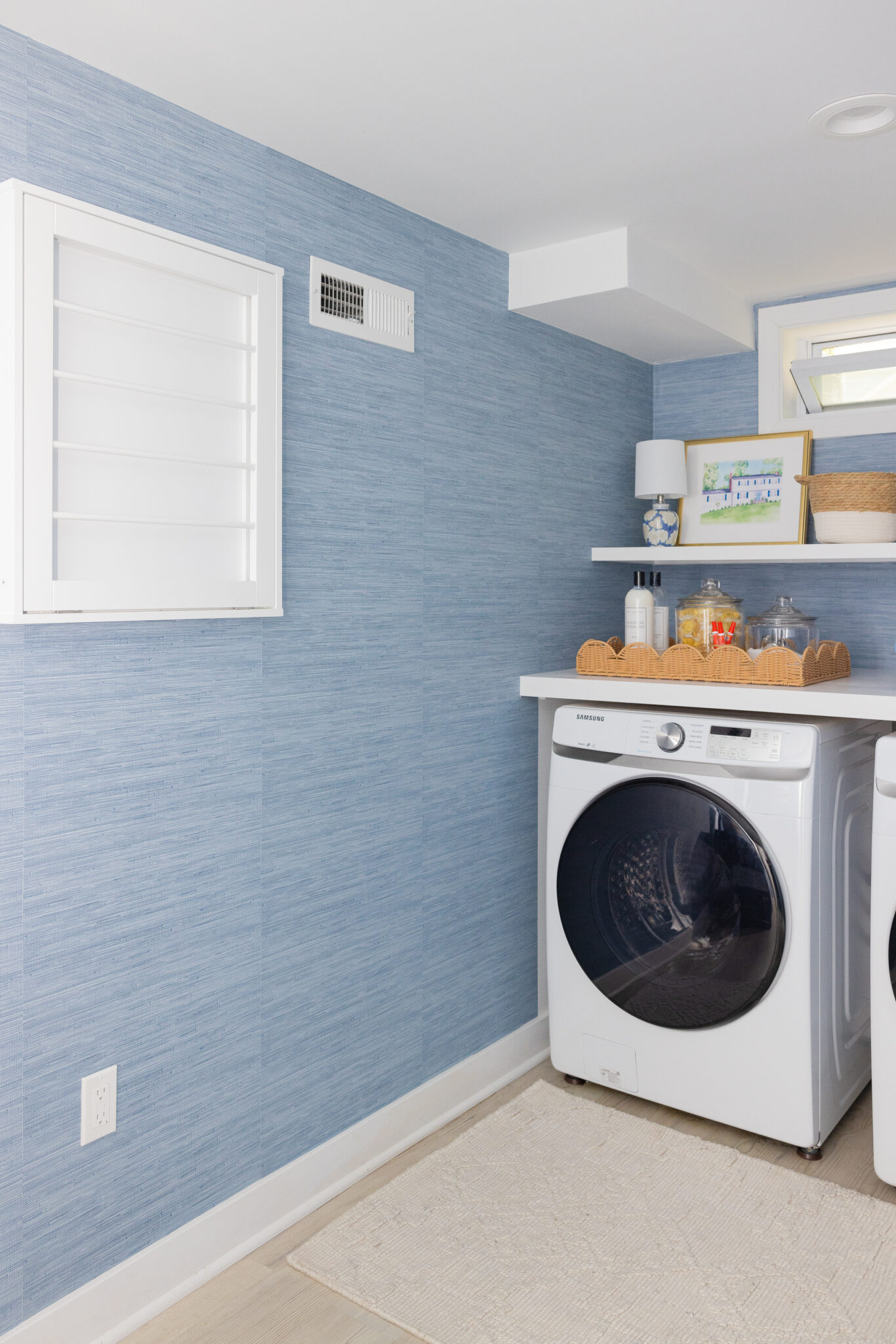 Laundry Room Before & After - Lemon Stripes