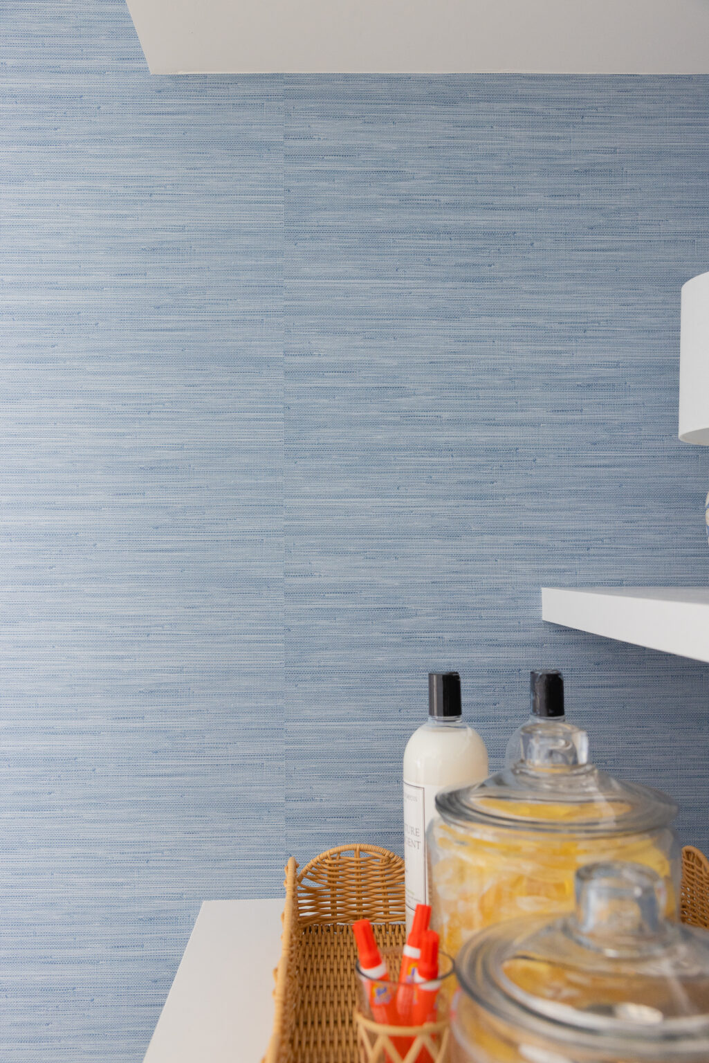 Laundry Room Before & After - Lemon Stripes