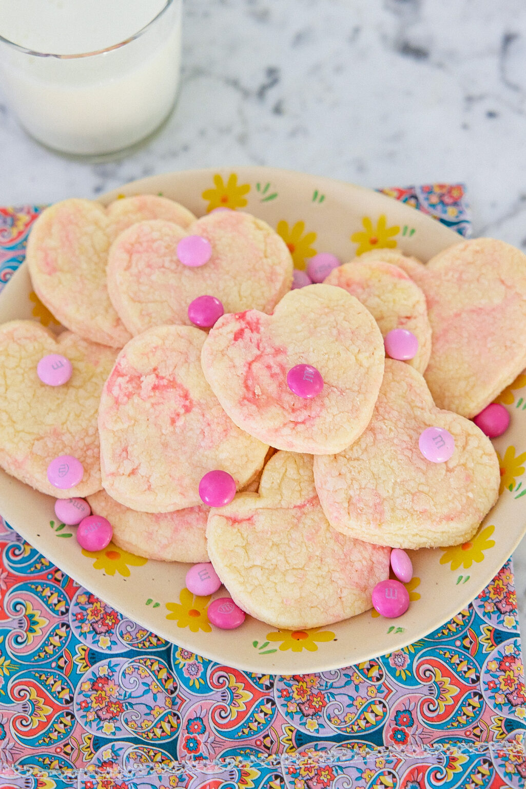 The Easiest Kid-Friendly Marbled Valentine Cookies - Lemon Stripes